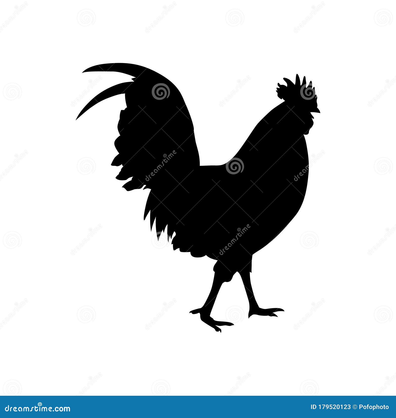 Rooster vector silhouette stock vector. Illustration of rooster - 179520123