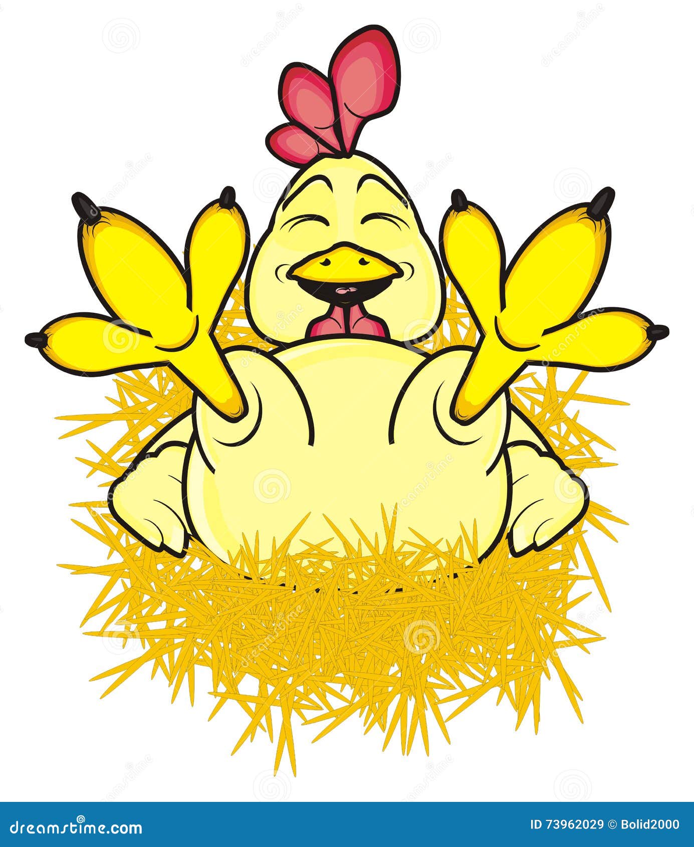 Rooster sit on a hey stock illustration. Illustration of character ...