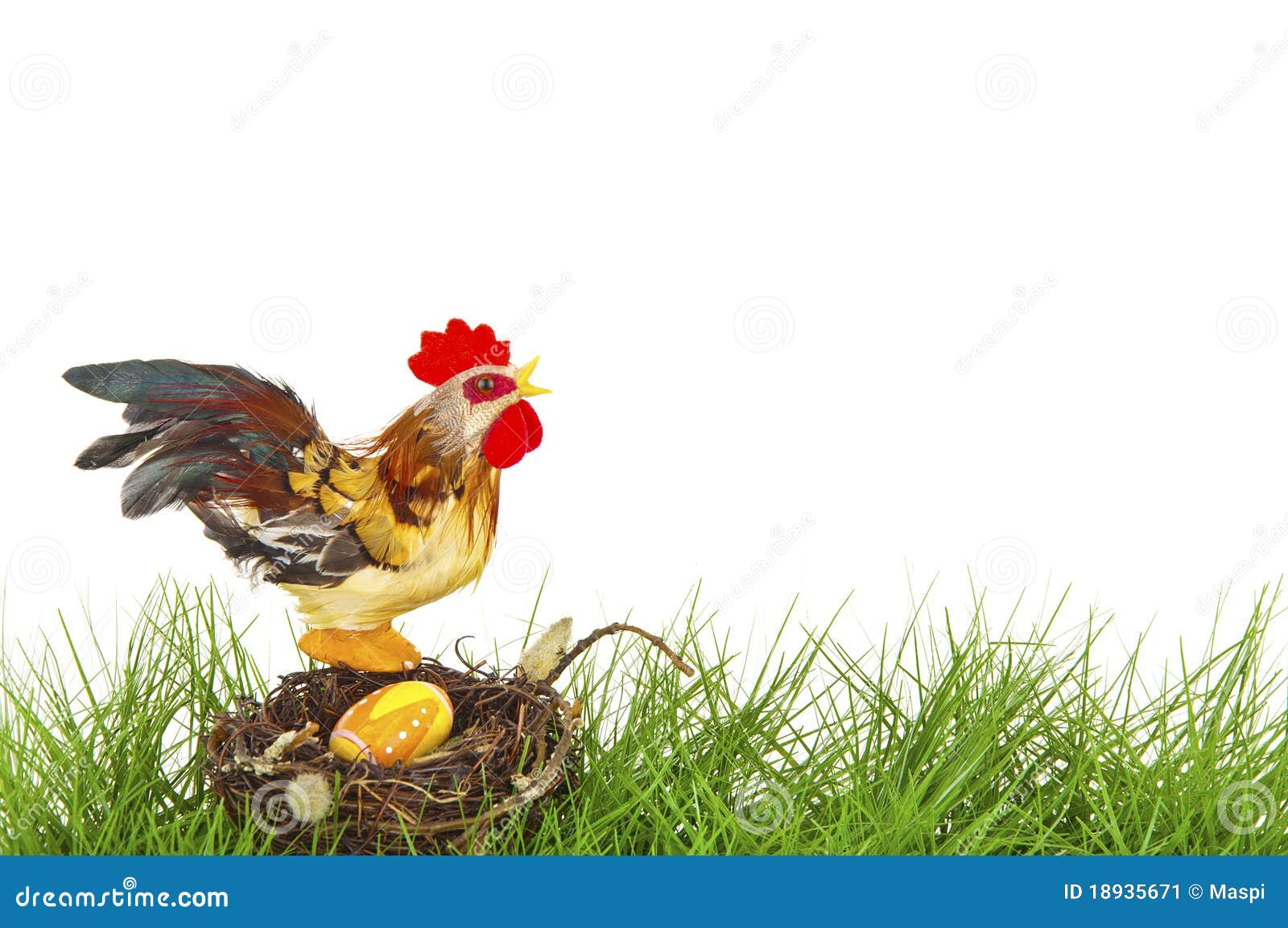 Rooster Sitting on an Easter Nest Stock Image - Image of object, real ...