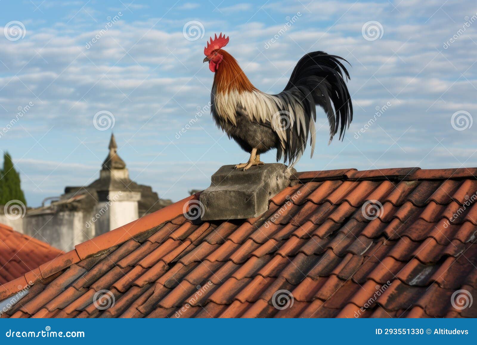 Rooster Sitting on the Roof of a Synagogue Stock Photo - Image of faith ...