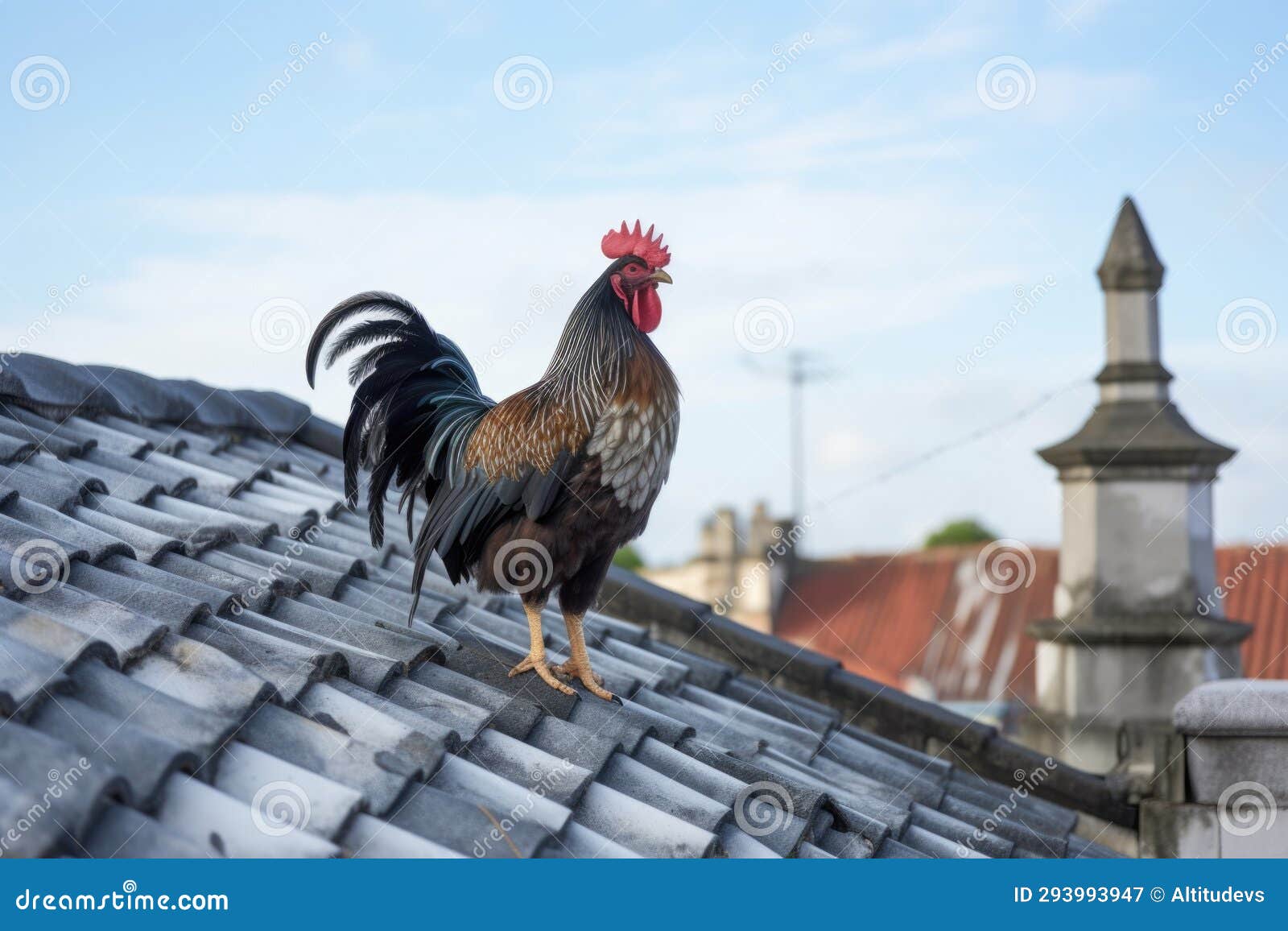 Rooster Sitting on the Roof of a Synagogue Stock Image - Image of ...