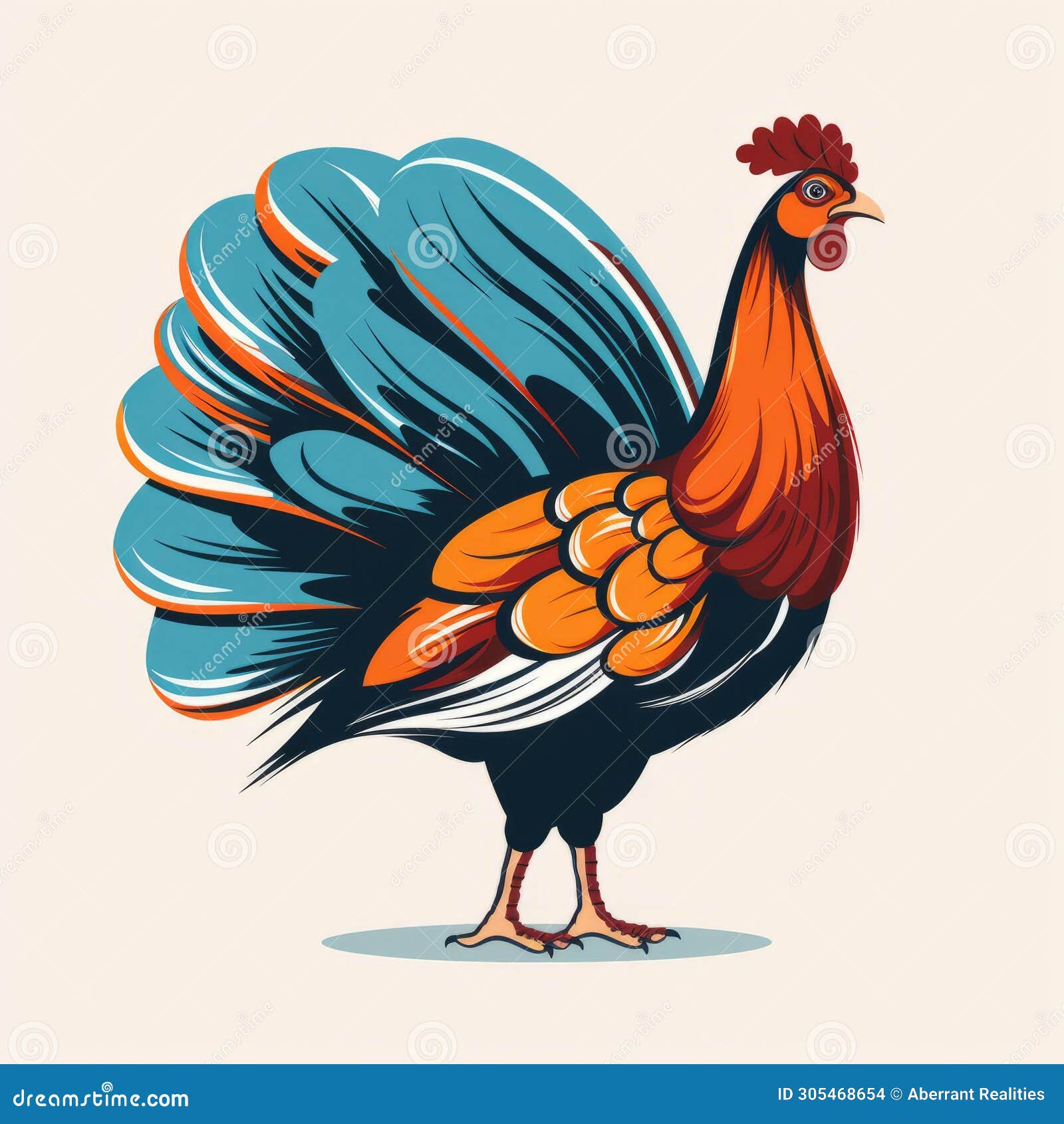 The Rooster is Standing in Front of a White Background Stock ...