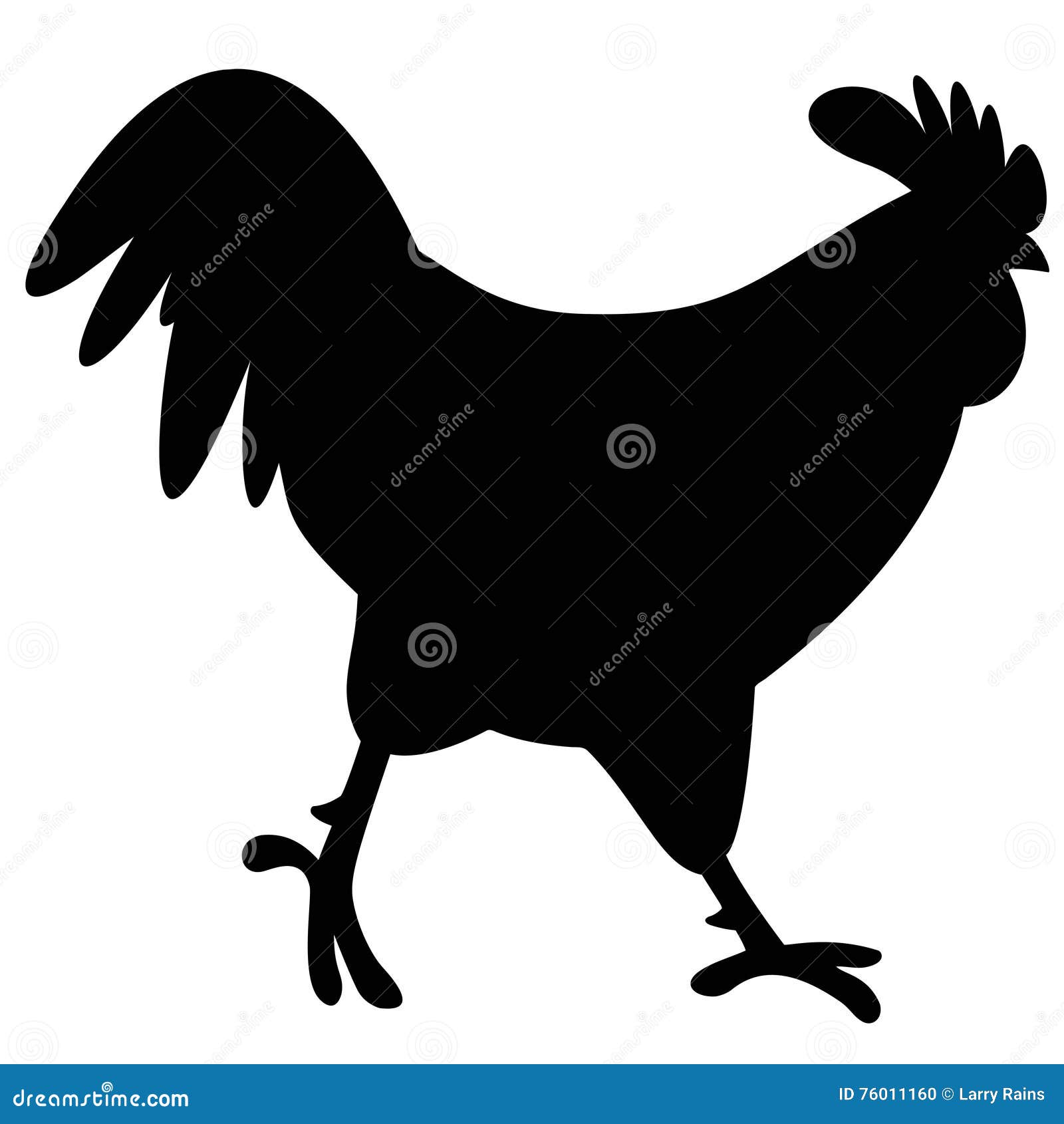 Rooster Strut Silhouette stock vector. Illustration of rooster - 76011160