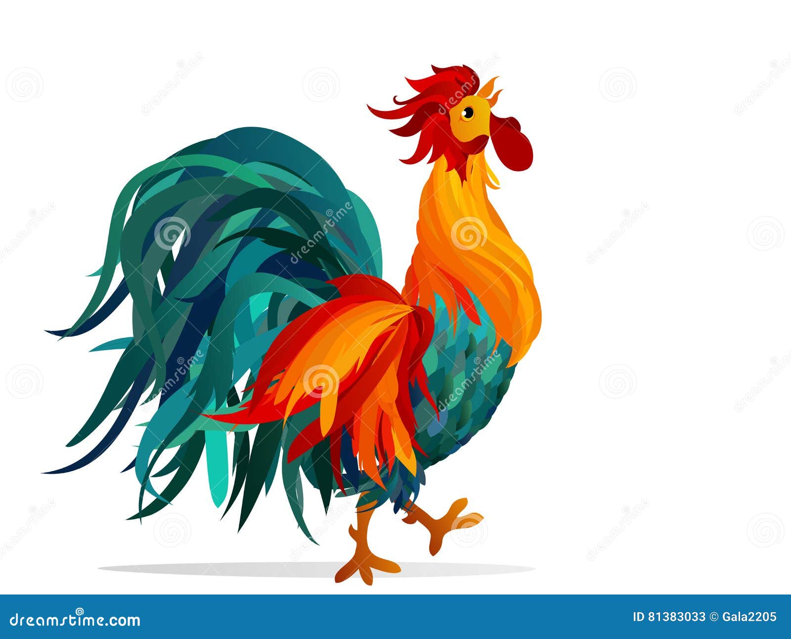 Rooster. Vector. Colorful Rainbow.Symbol 2017. Cockerel Stock Vector ...