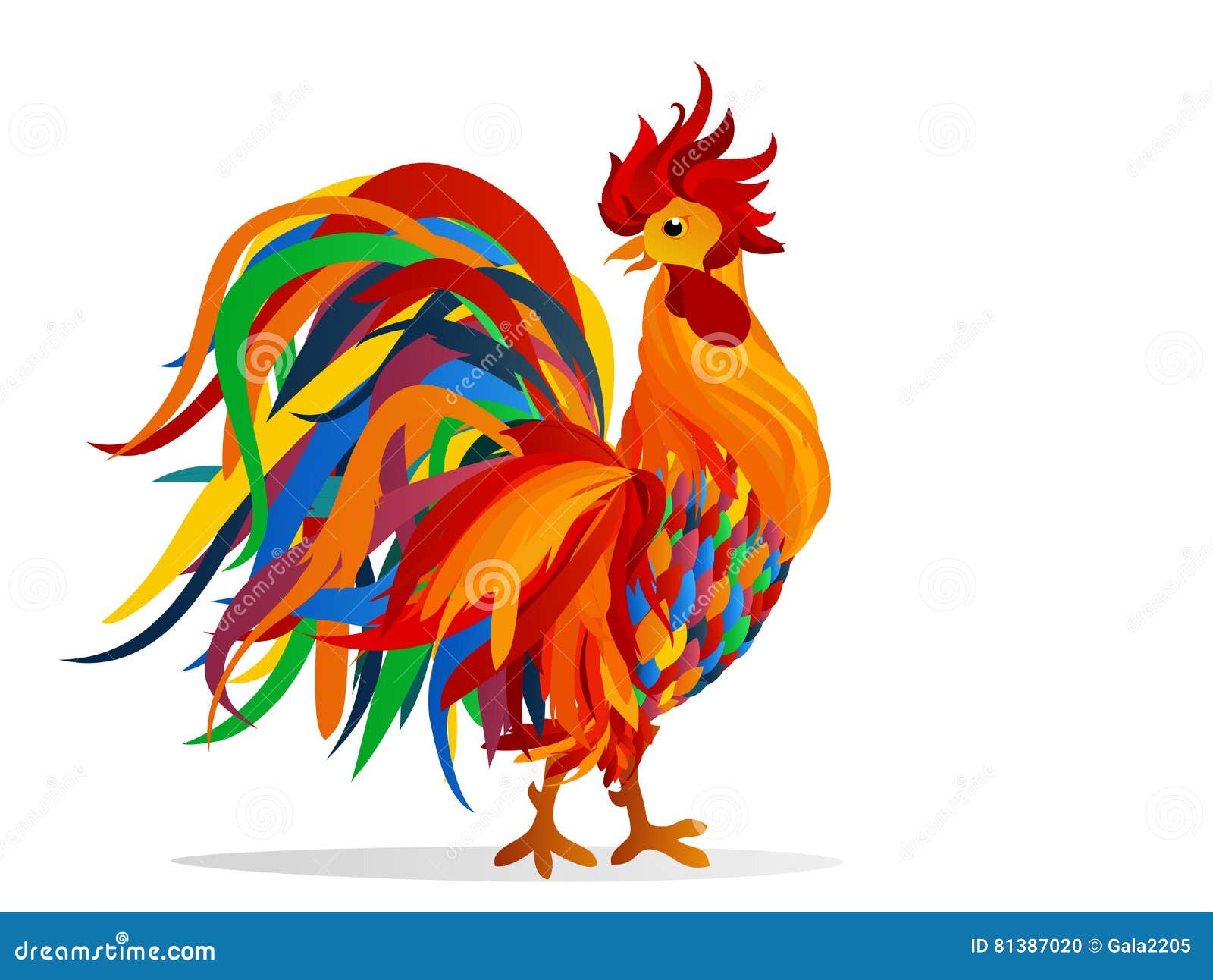 Rooster. Vector. Colorful Rainbow. Symbol 2017 Stock Vector ...