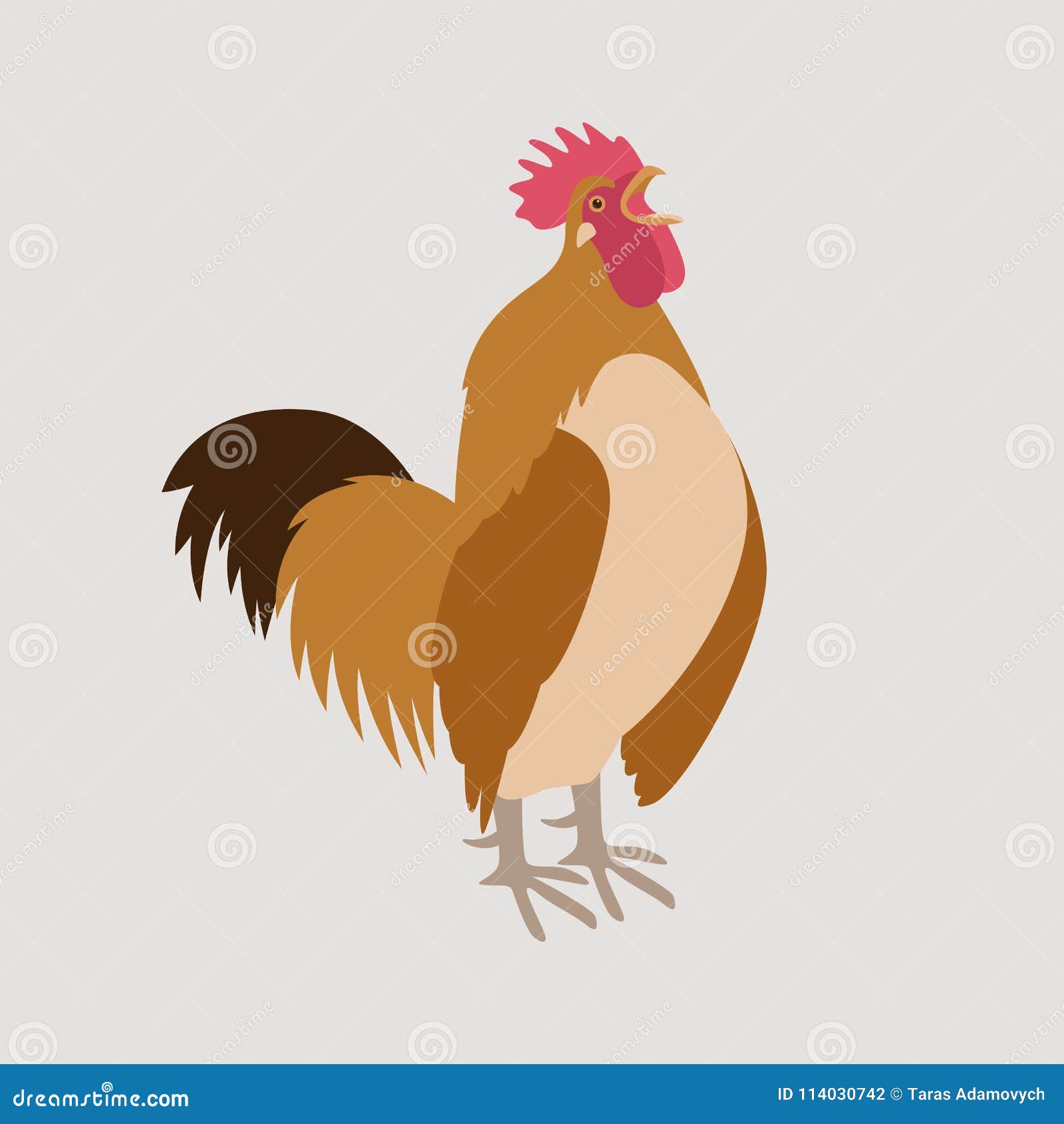 Rooster Vector Illustration Flat Style Profile Side Stock Vector ...