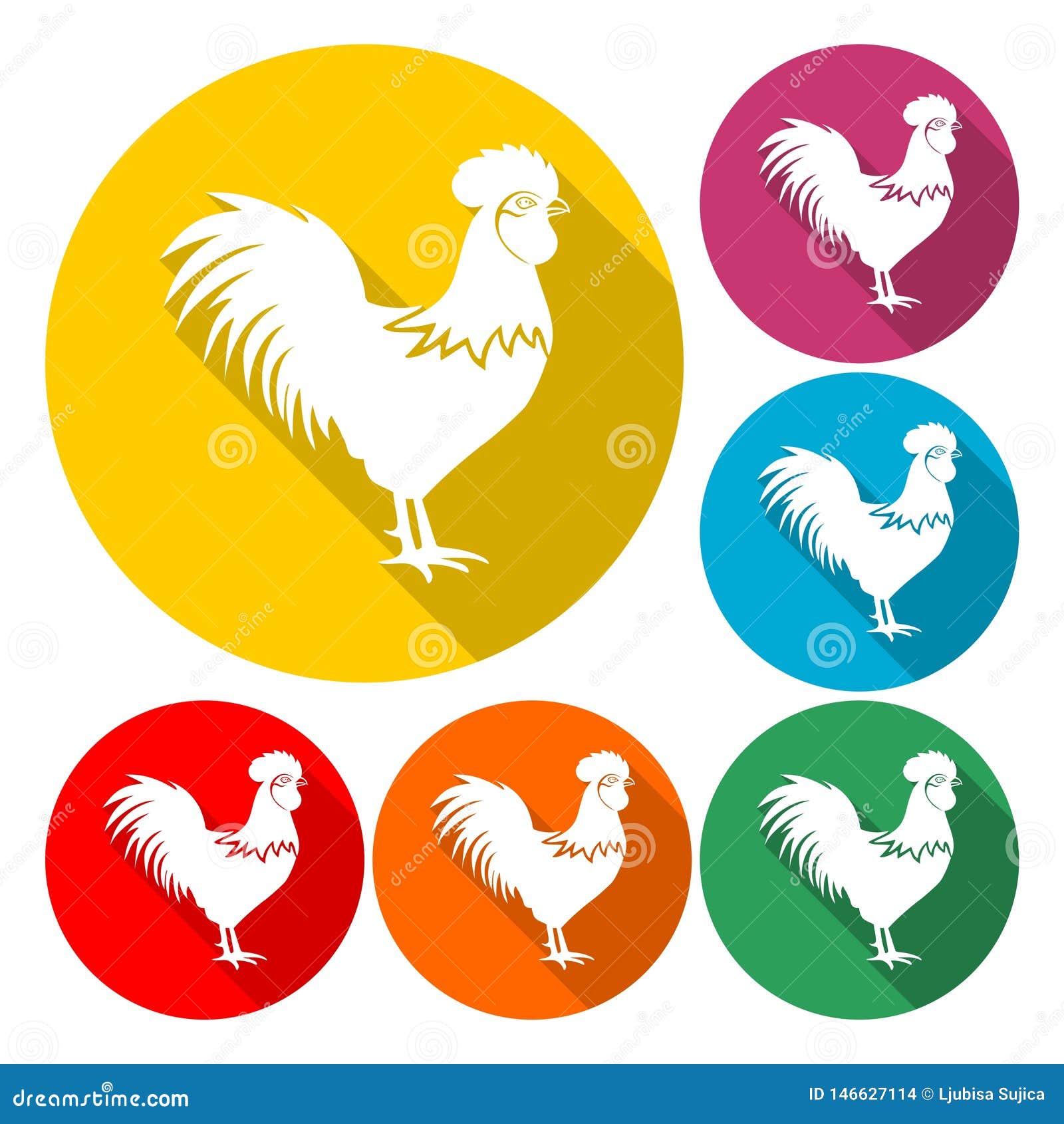 Rooster - Vector Illustration Stock Vector - Illustration of bird, icon ...