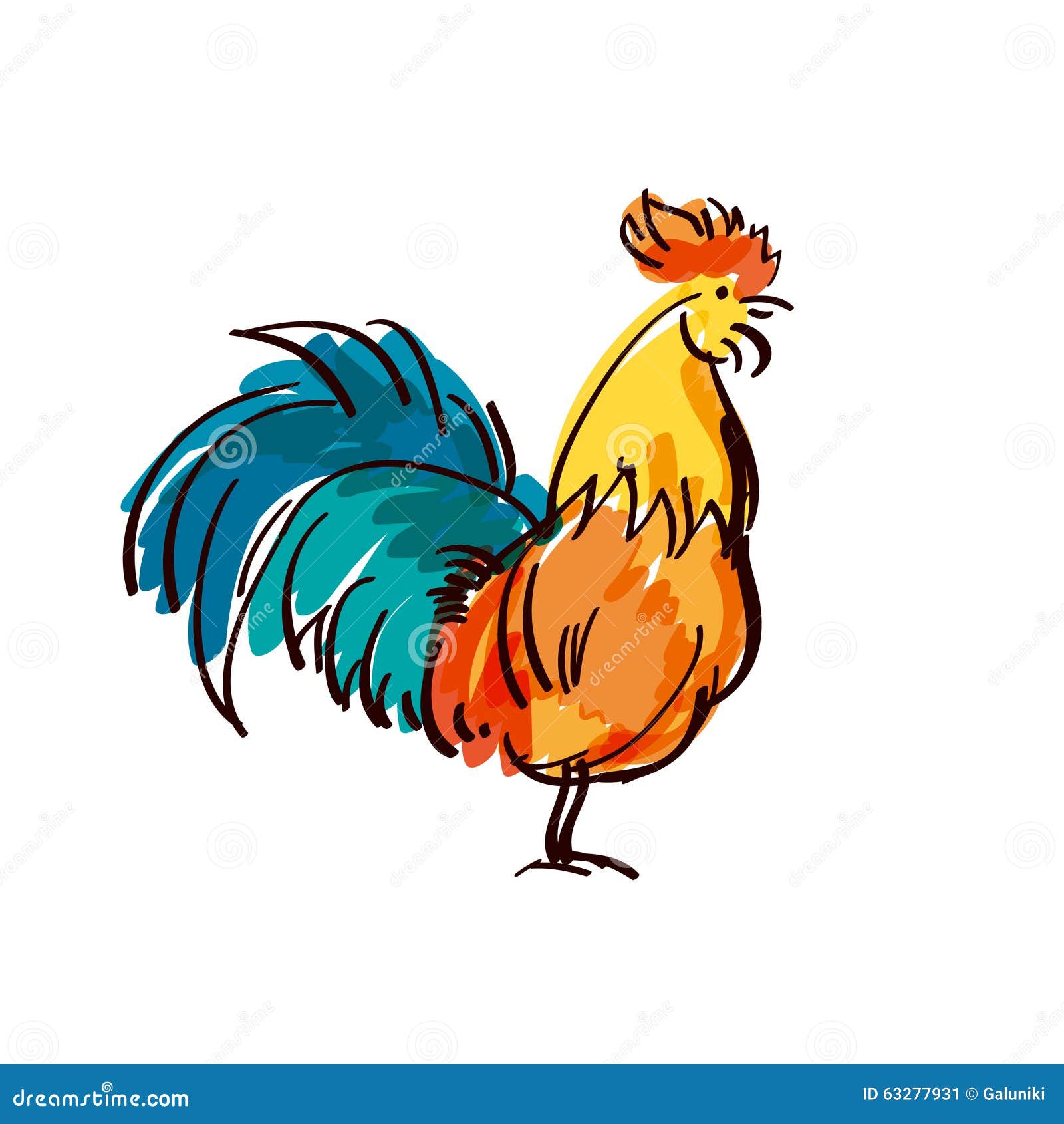 Rooster stock vector. Illustration of cockerel, design - 63277931