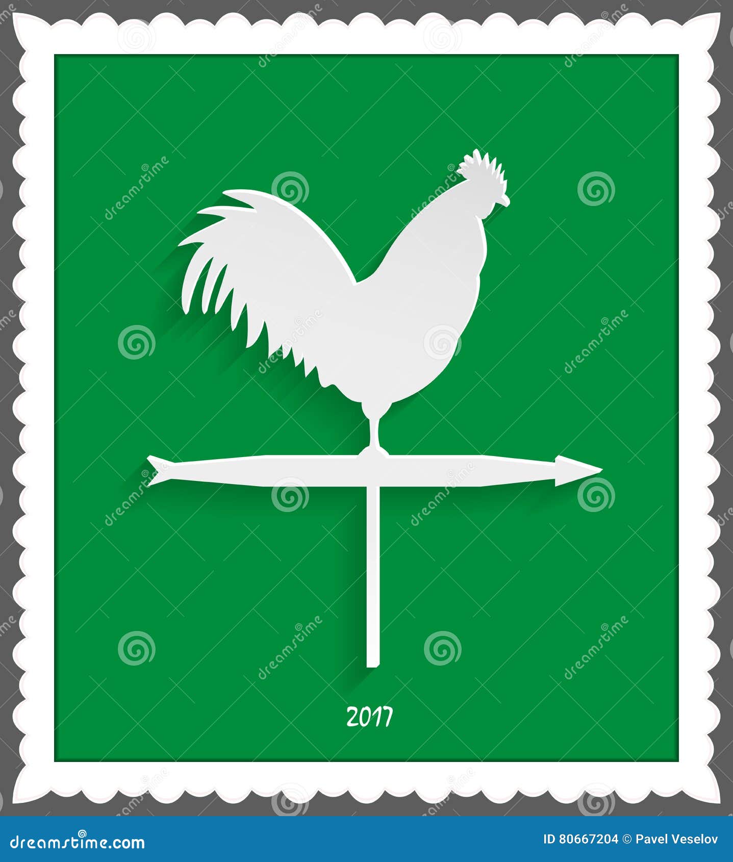 Rooster Weathervane Frame Vector Illustration | CartoonDealer.com #80667204
