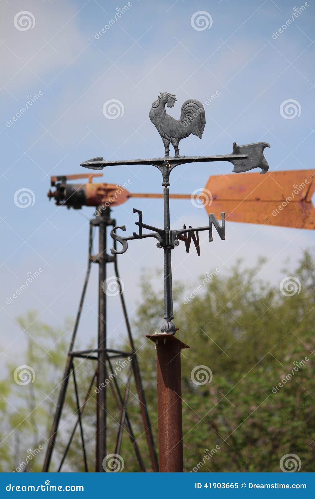 Rooster Wind Compass stock image. Image of compass, directions - 41903665
