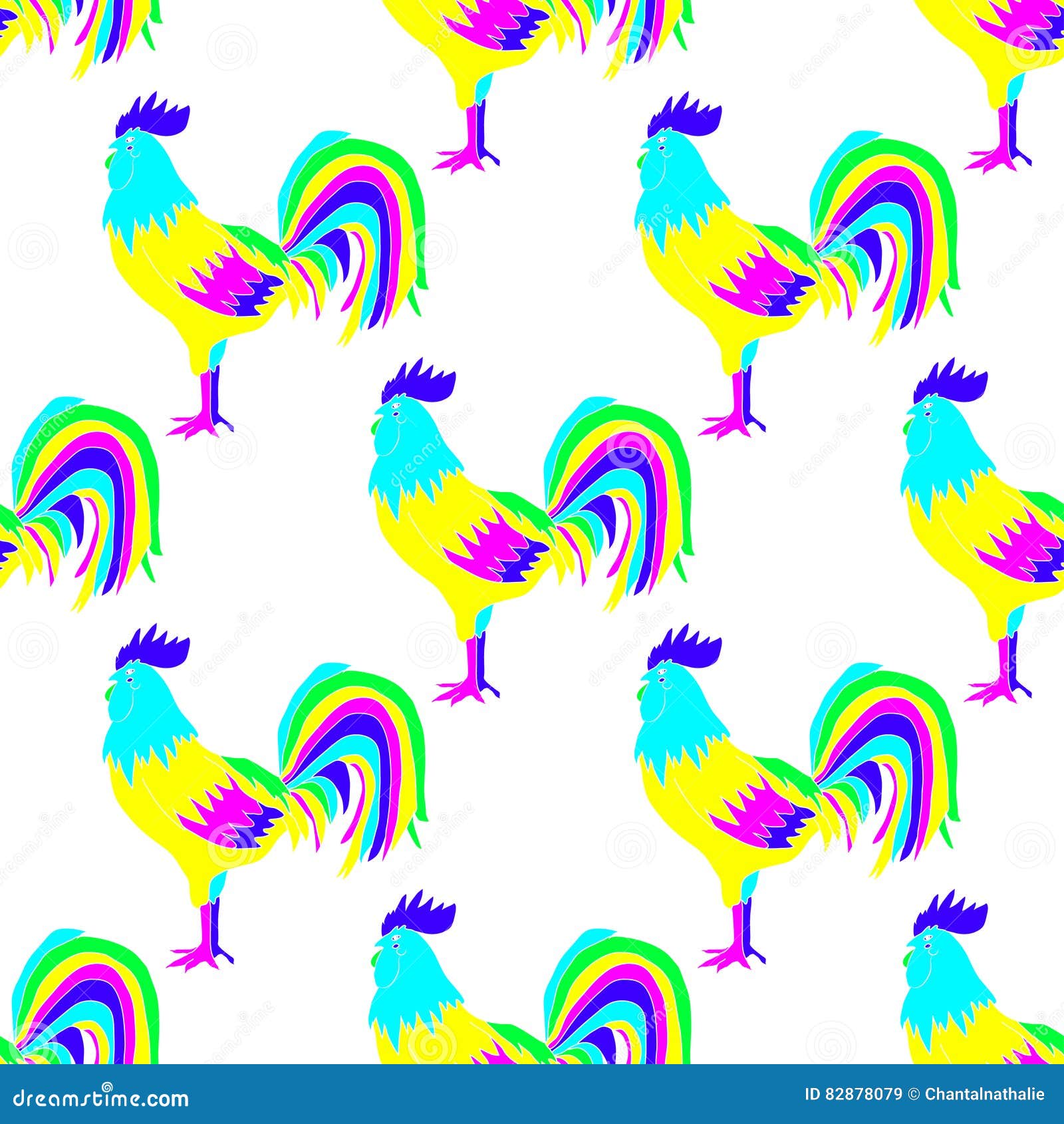 Roosters seamless pattern stock vector. Illustration of greeting - 82878079