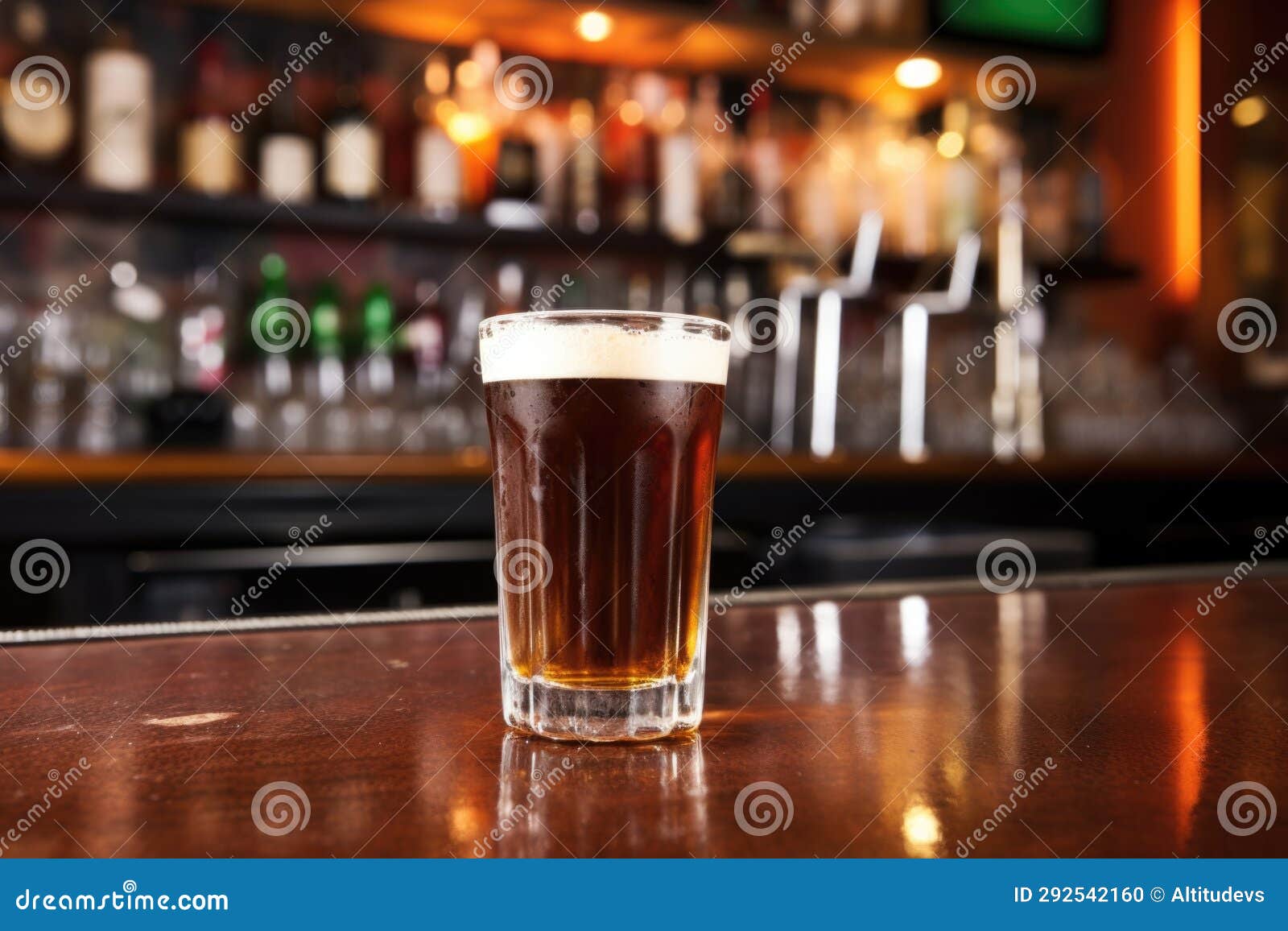 Root Beer Resting on a Bar Counter Stock Illustration - Illustration of ...