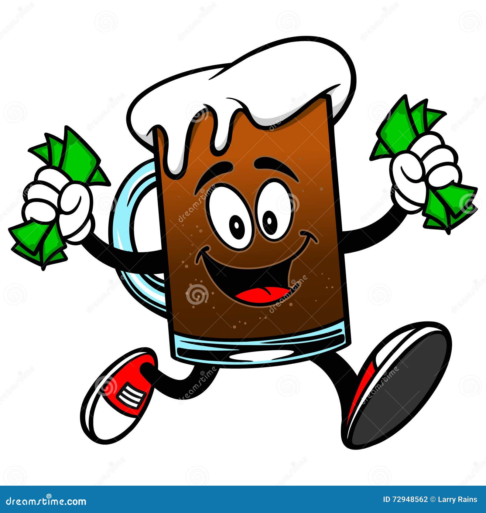 Root Beer Running with Money Stock Vector - Illustration of money, brew ...