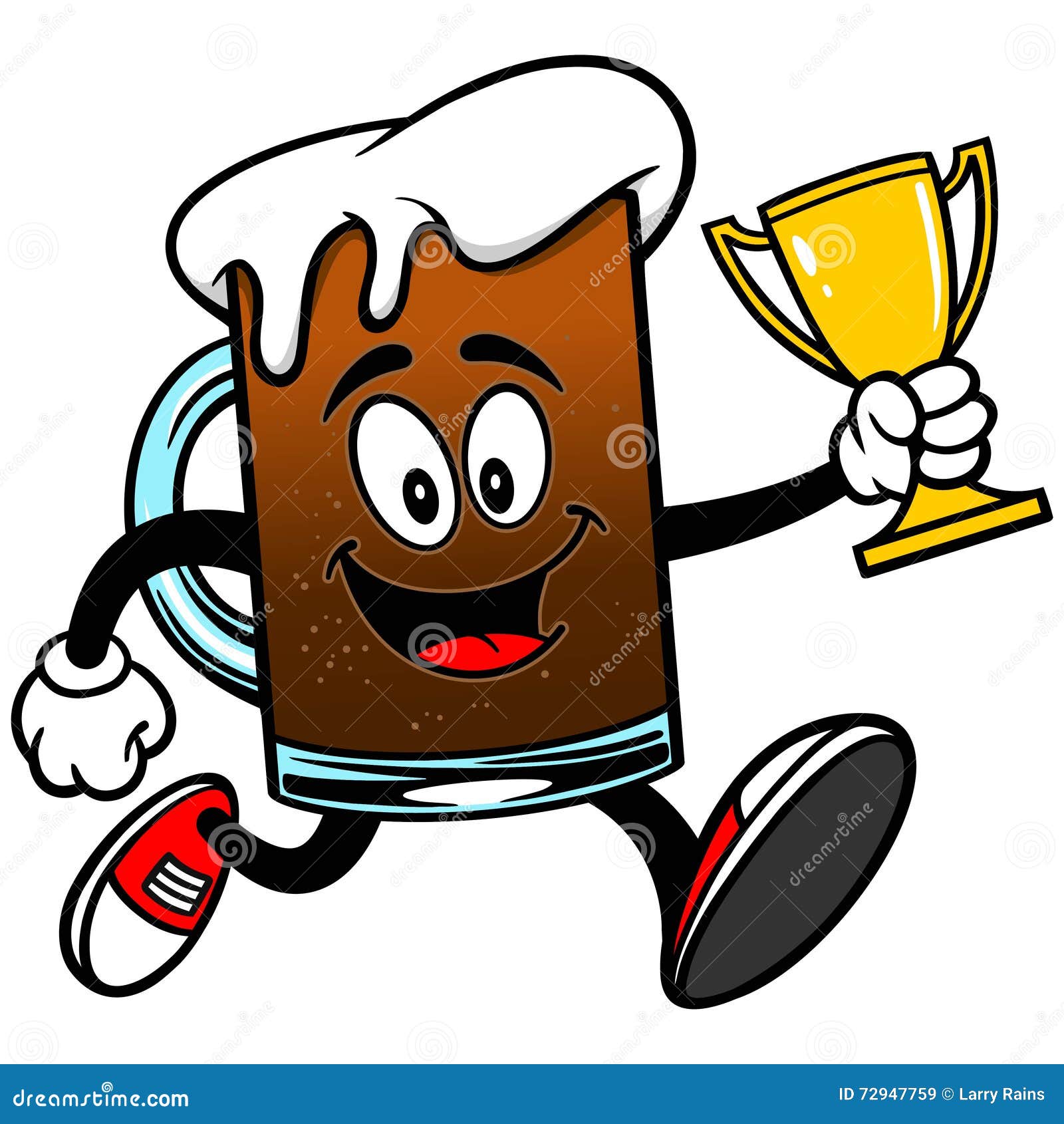 Root Beer Running with Trophy Stock Vector - Illustration of running ...