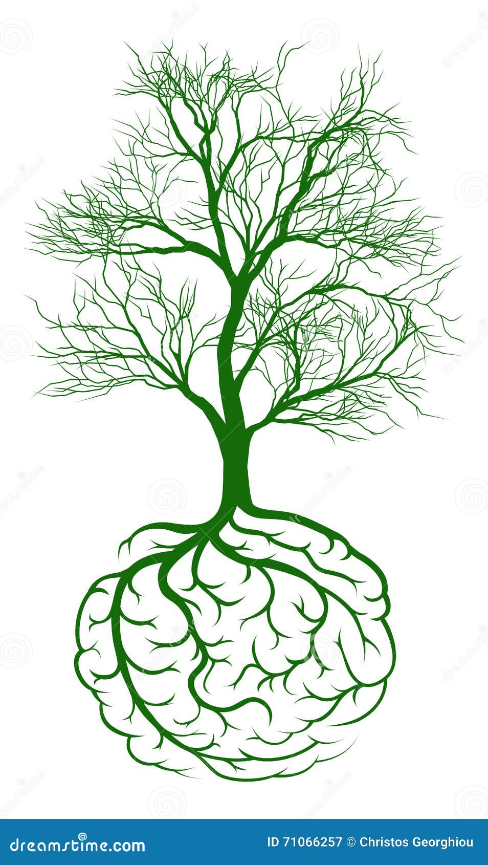 Root brain concept stock vector. Illustration of growing - 71066257