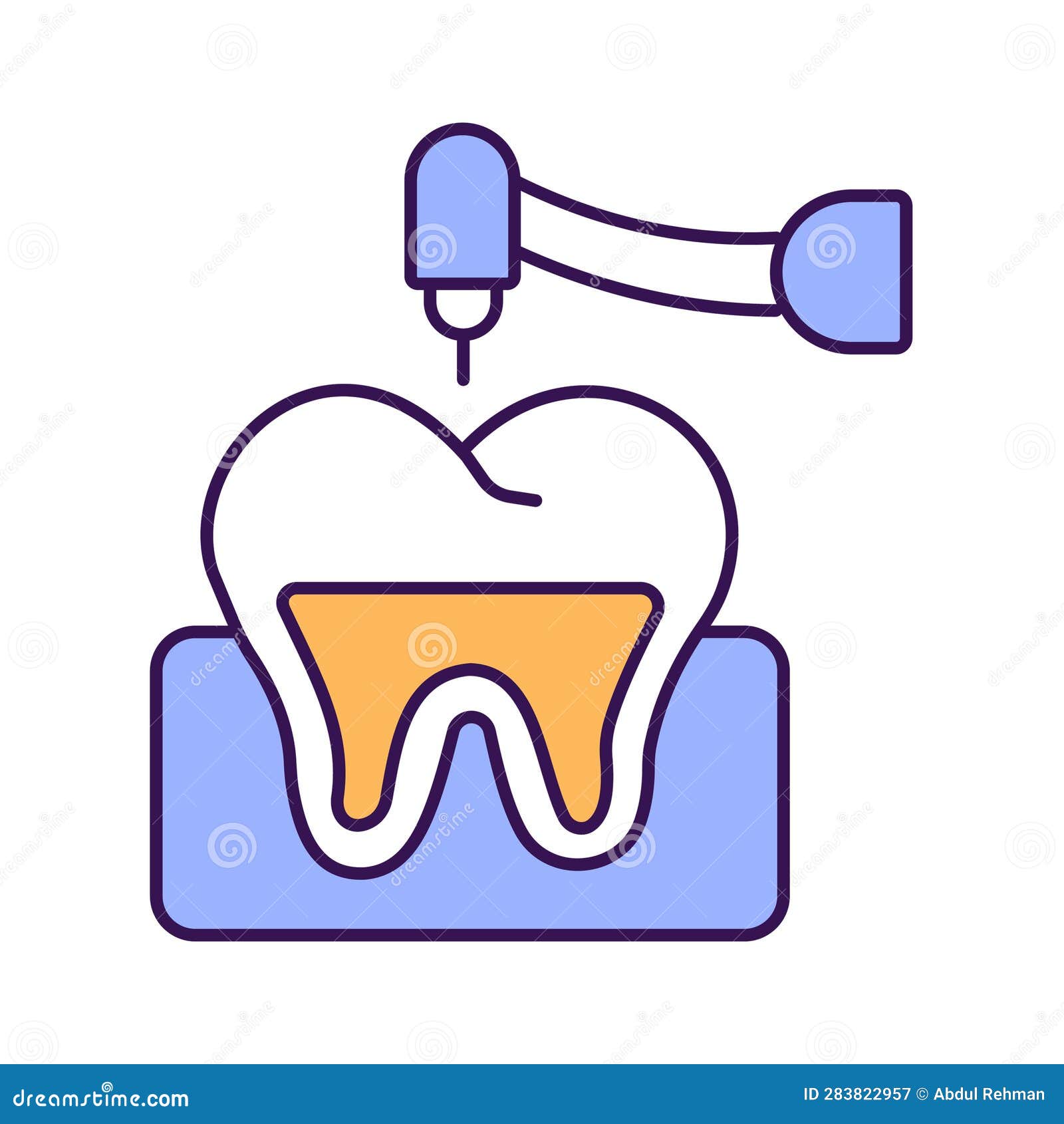 Root Canal Outline With Colors Fill Vector Icon That Can Easily Edit Or Modify Stock Vector