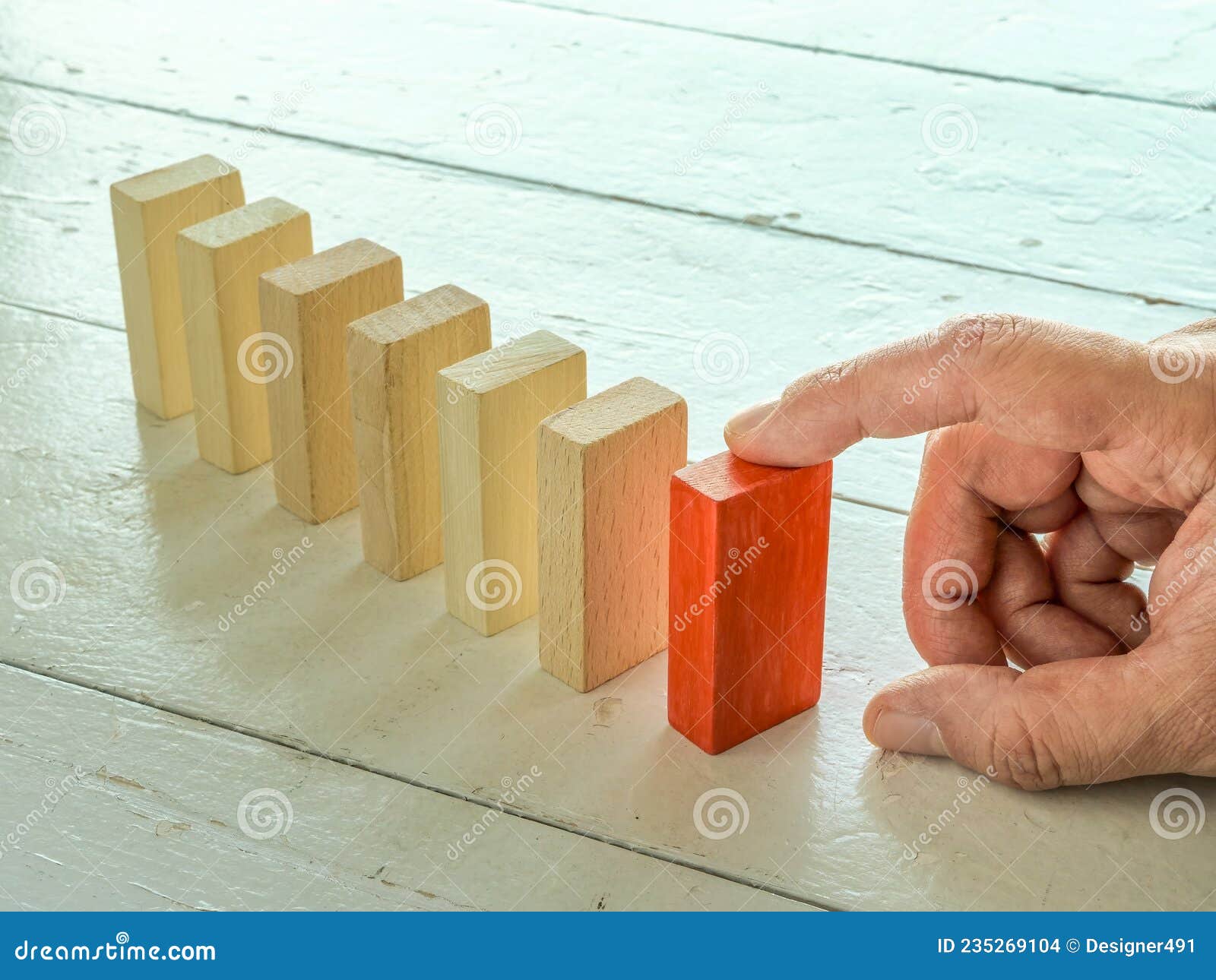 Root Cause Analysis Concept. the Finger Holds the First Tile in the ...