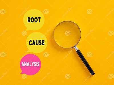 Root Cause Analysis Concept Written on Speech Bubbles with Magnifying ...
