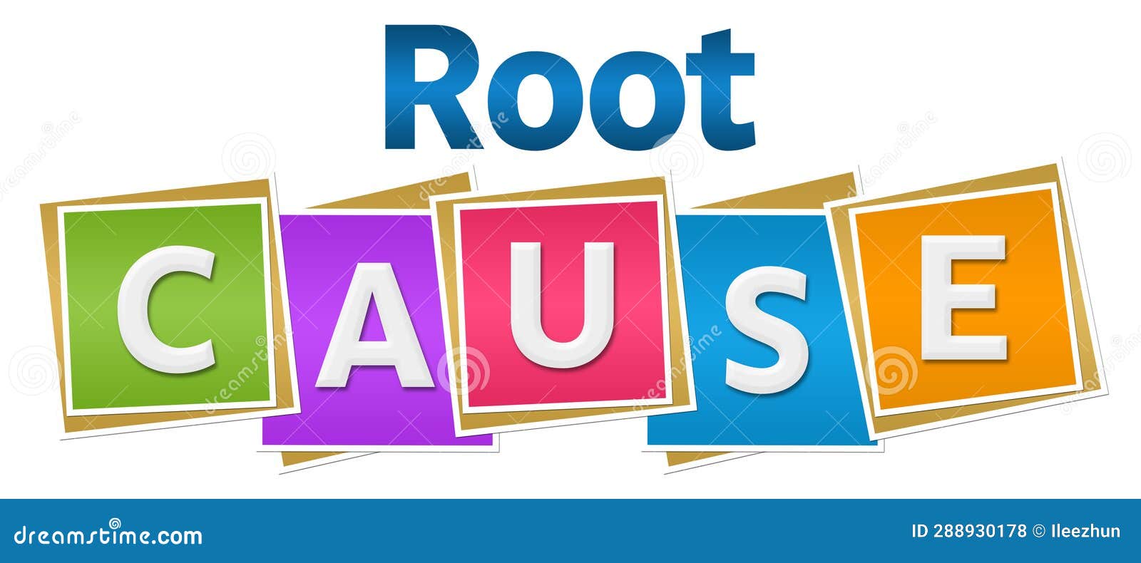 Root Cause Colorful Blocks Text Stock Illustration - Illustration of ...