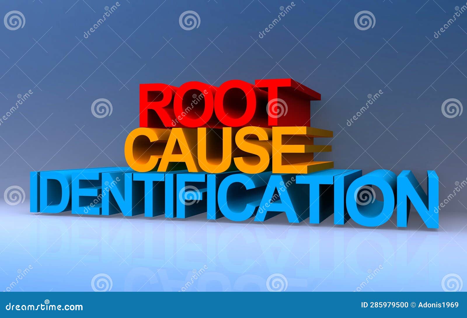 Root Cause Identification on Blue Stock Photo - Image of discovery ...