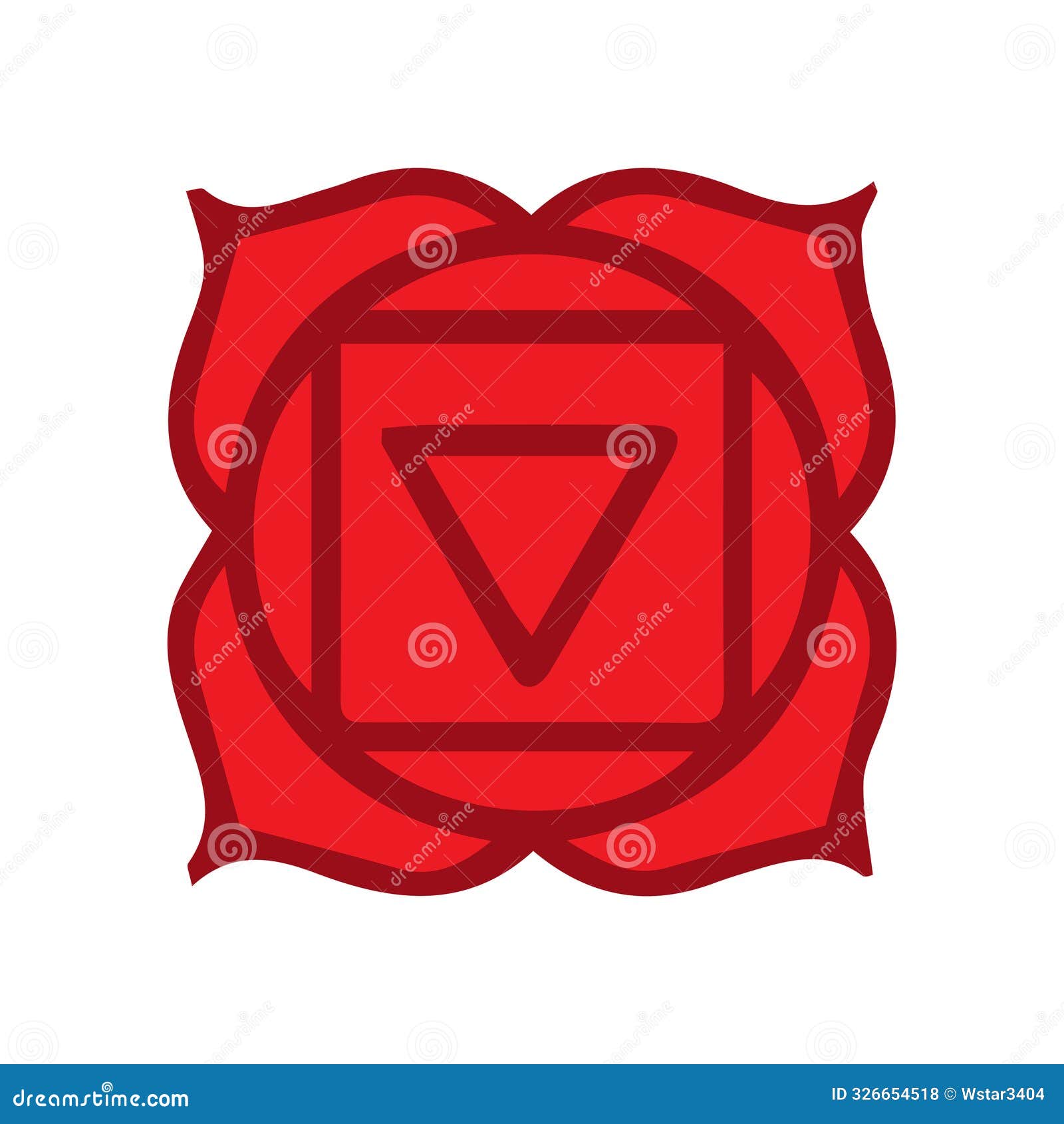 Root Chakra Icon Vector Illustration Stock Vector - Illustration of ...