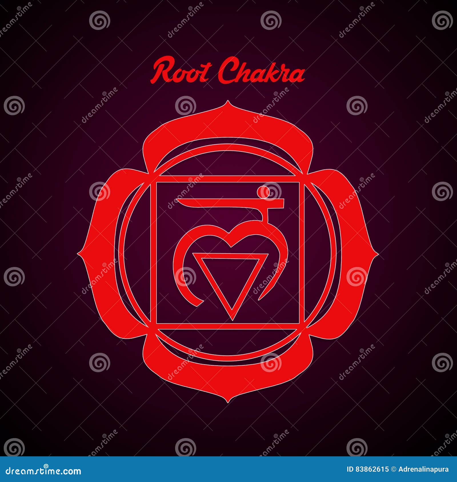 Root Chakra stock illustration. Illustration of seven - 83862615