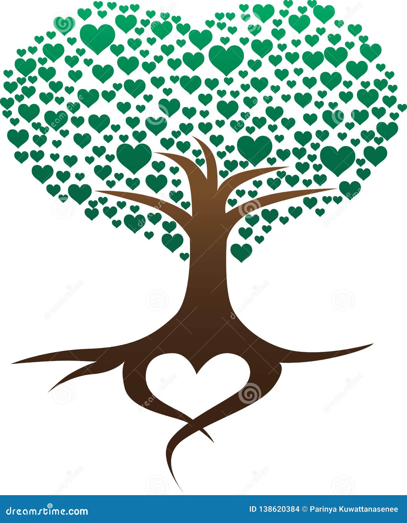 Root Heart Tree logo stock illustration. Illustration of tree - 138620384