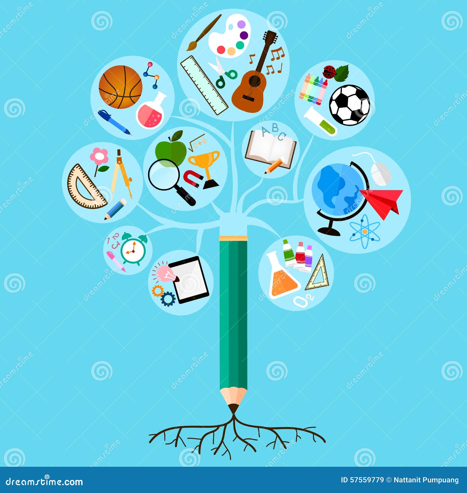 Root of learning stock vector. Illustration of cartoon - 57559779