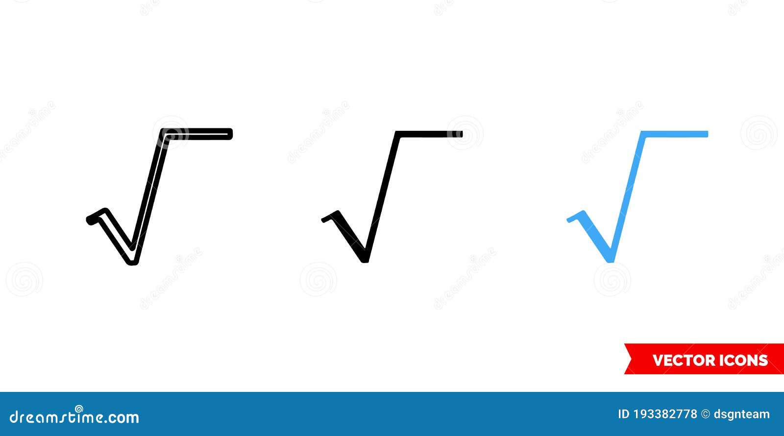 Root Symbol Icon of 3 Types Color, Black and White, Outline. Isolated ...
