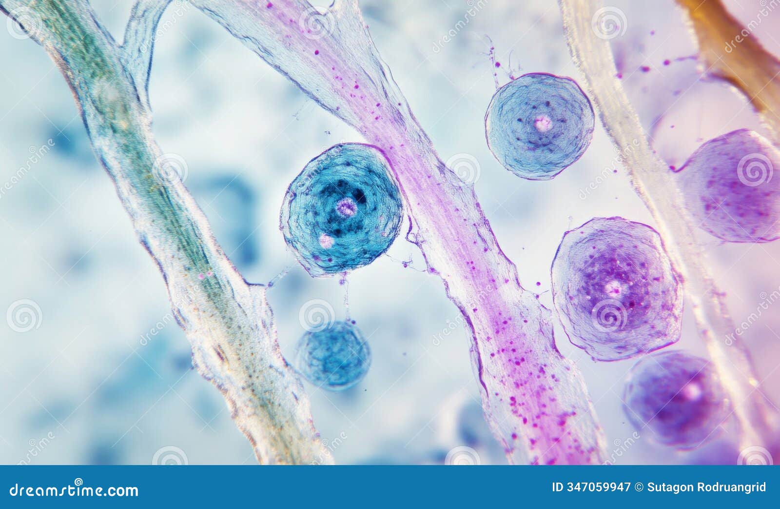 Mitosis In Root Meristem – Light Micrograph Of Onion Cells Stock Photo ...