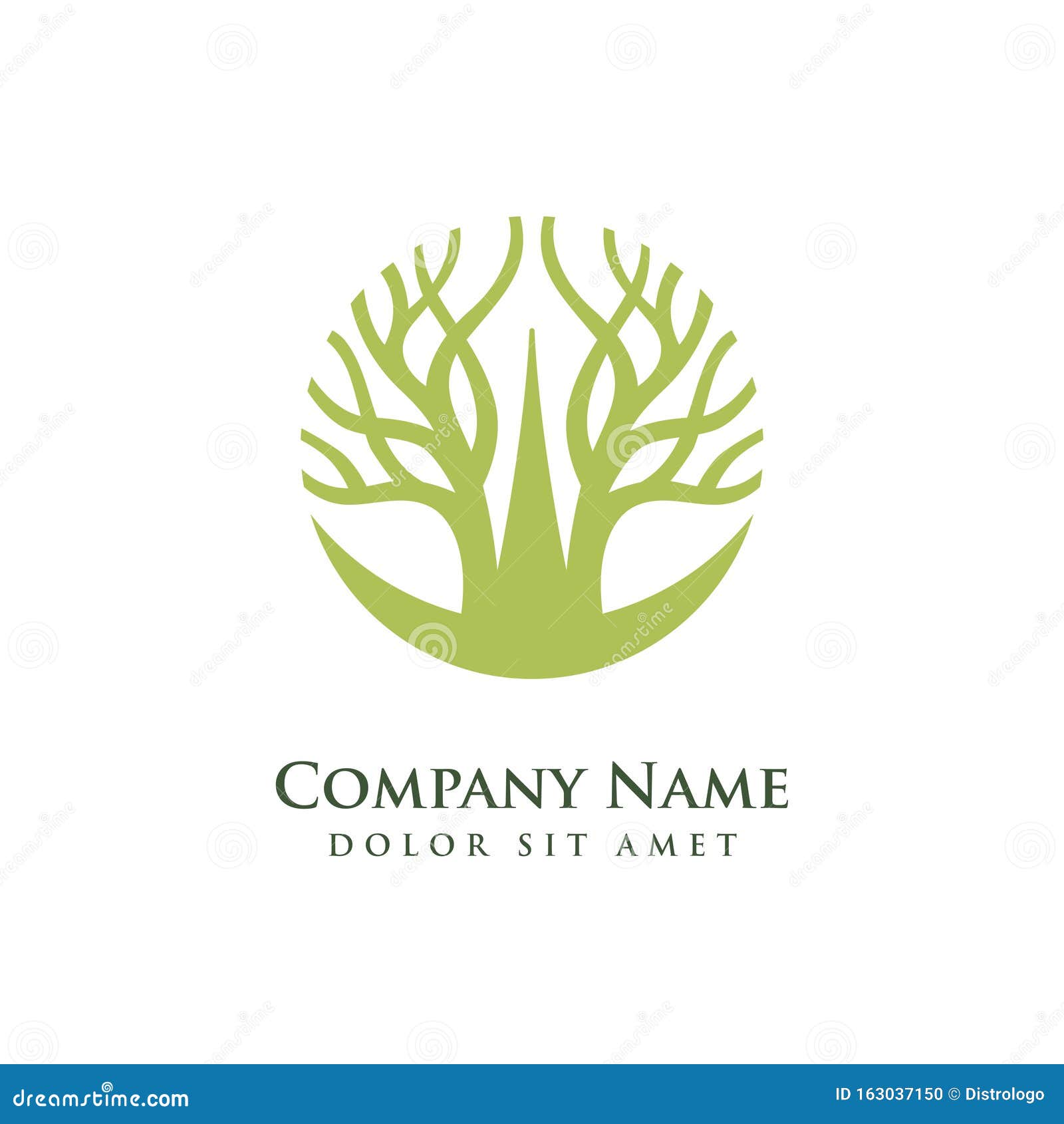 Root of the Tree Logo Design Illustration. Abstract Vibrant Tree Logo ...