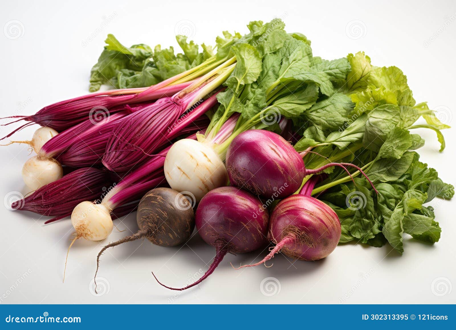 Root Vegetables on White Background Stock Illustration - Illustration ...