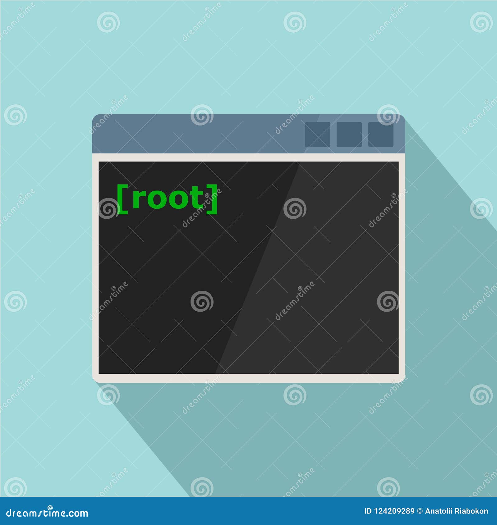 Root Window Icon, Flat Style Stock Illustration - Illustration of ...