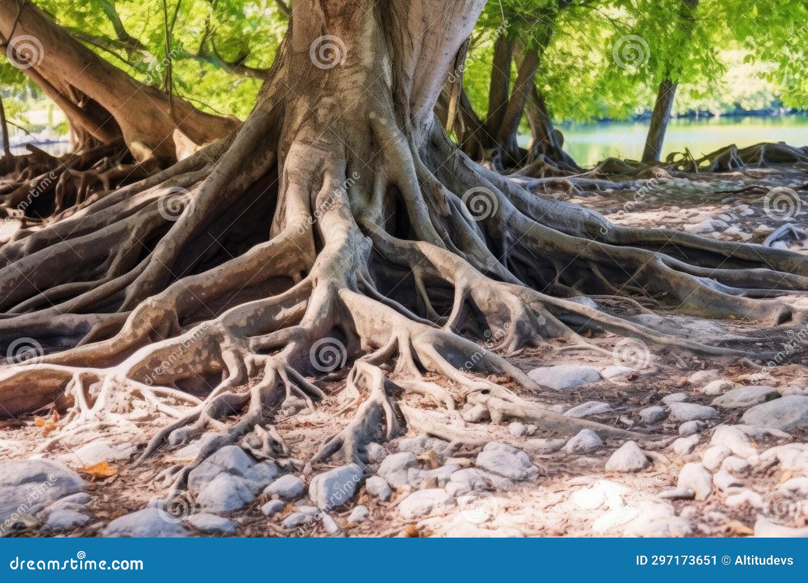 Roots of an Ancient Tree Breaking through the Ground Stock Image ...