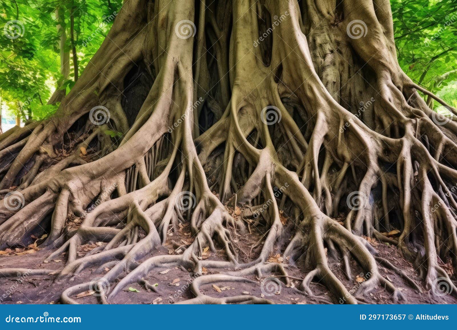 Roots of an Ancient Tree Breaking through the Ground Stock Image ...