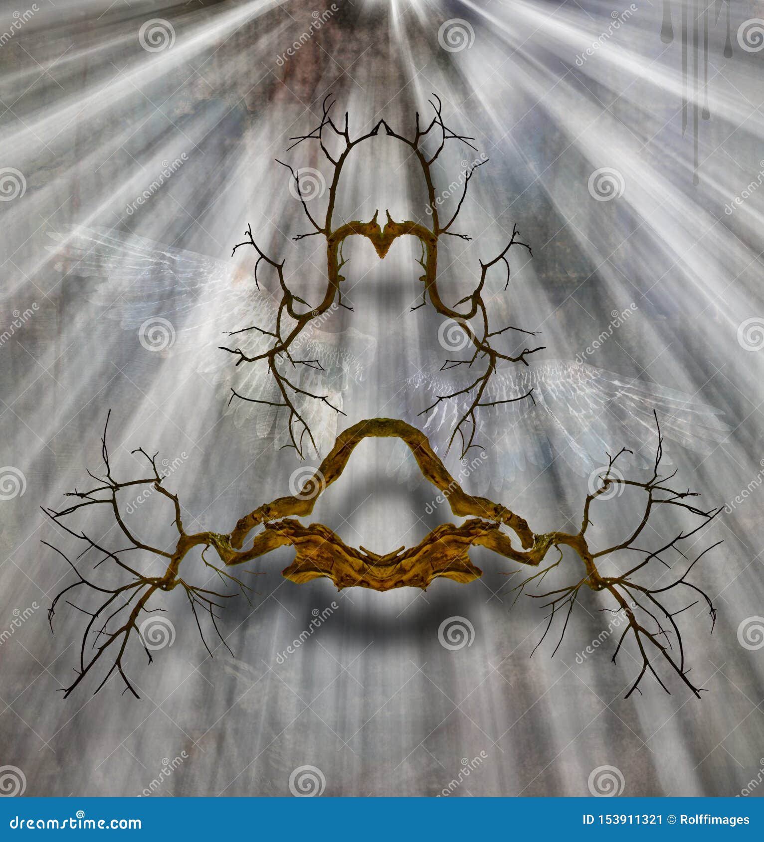 Roots and angels wings stock illustration. Illustration of natural ...