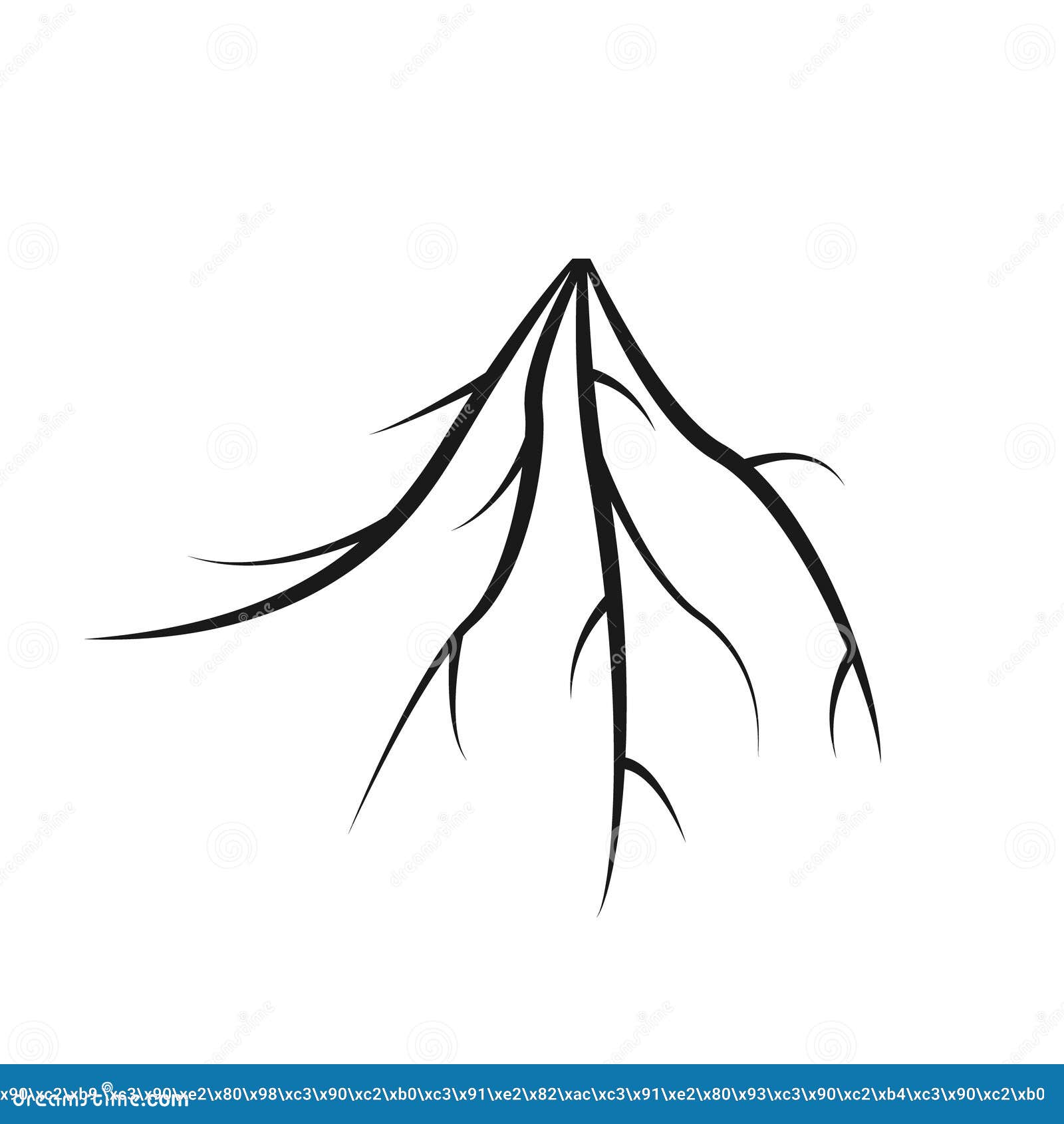 Roots Black Icon. Tree Roots Vector Illustration. Isolated on White ...