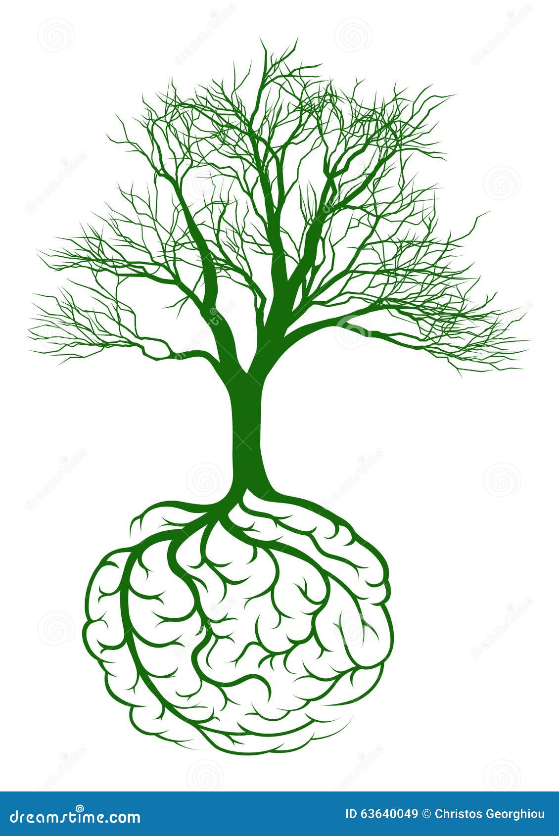 Roots Brain Stock Vector - Image: 63640049