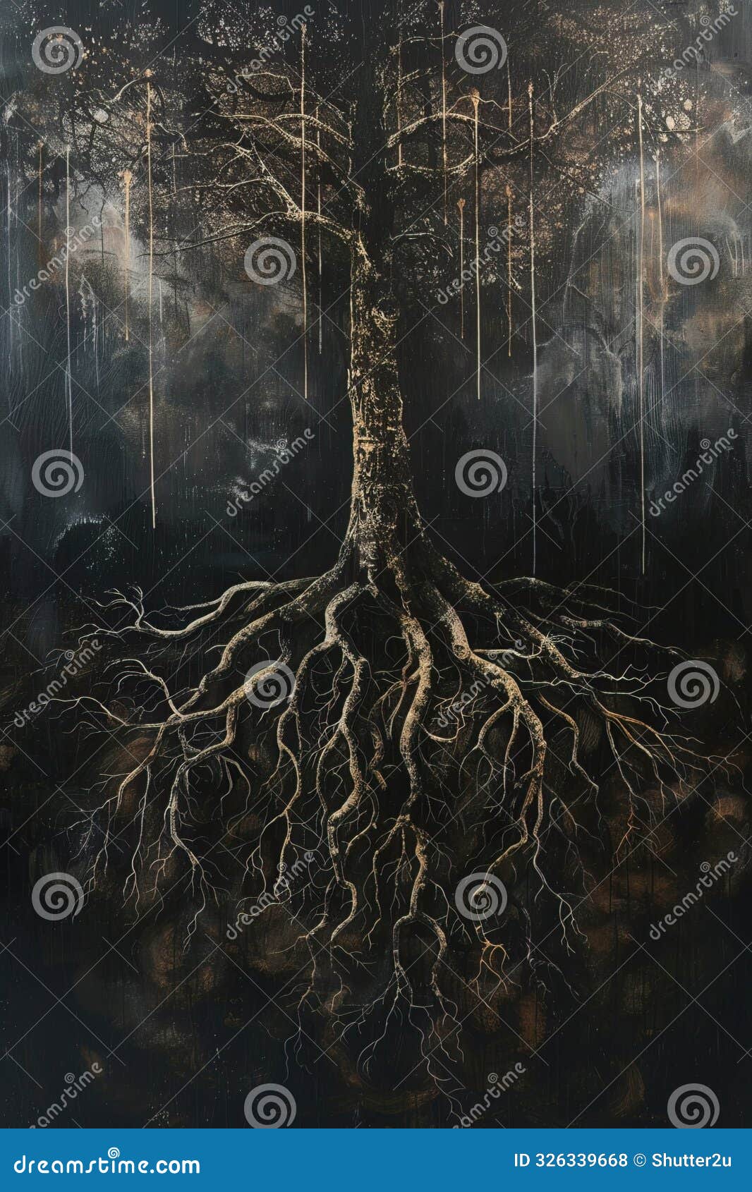 Roots Intertwined with the Foundations of the Earth Drawing Up the ...