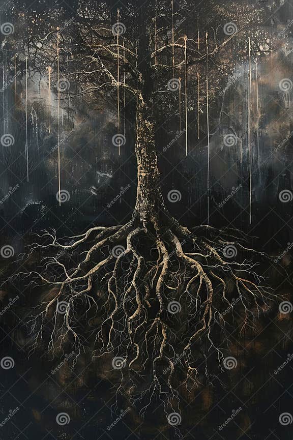 Roots Intertwined with the Foundations of the Earth Drawing Up the ...