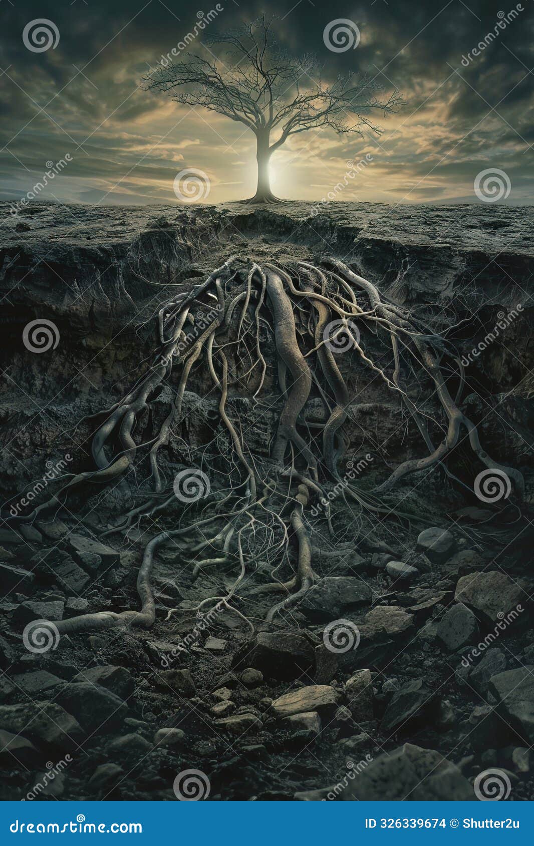 Roots Intertwined with the Foundations of the Earth Drawing Up the ...
