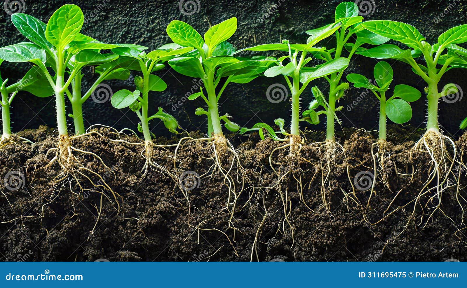 ROOTS with LEAVES of FRESH SOY. GERMINATED SOYBEAN Stock Image - Image ...