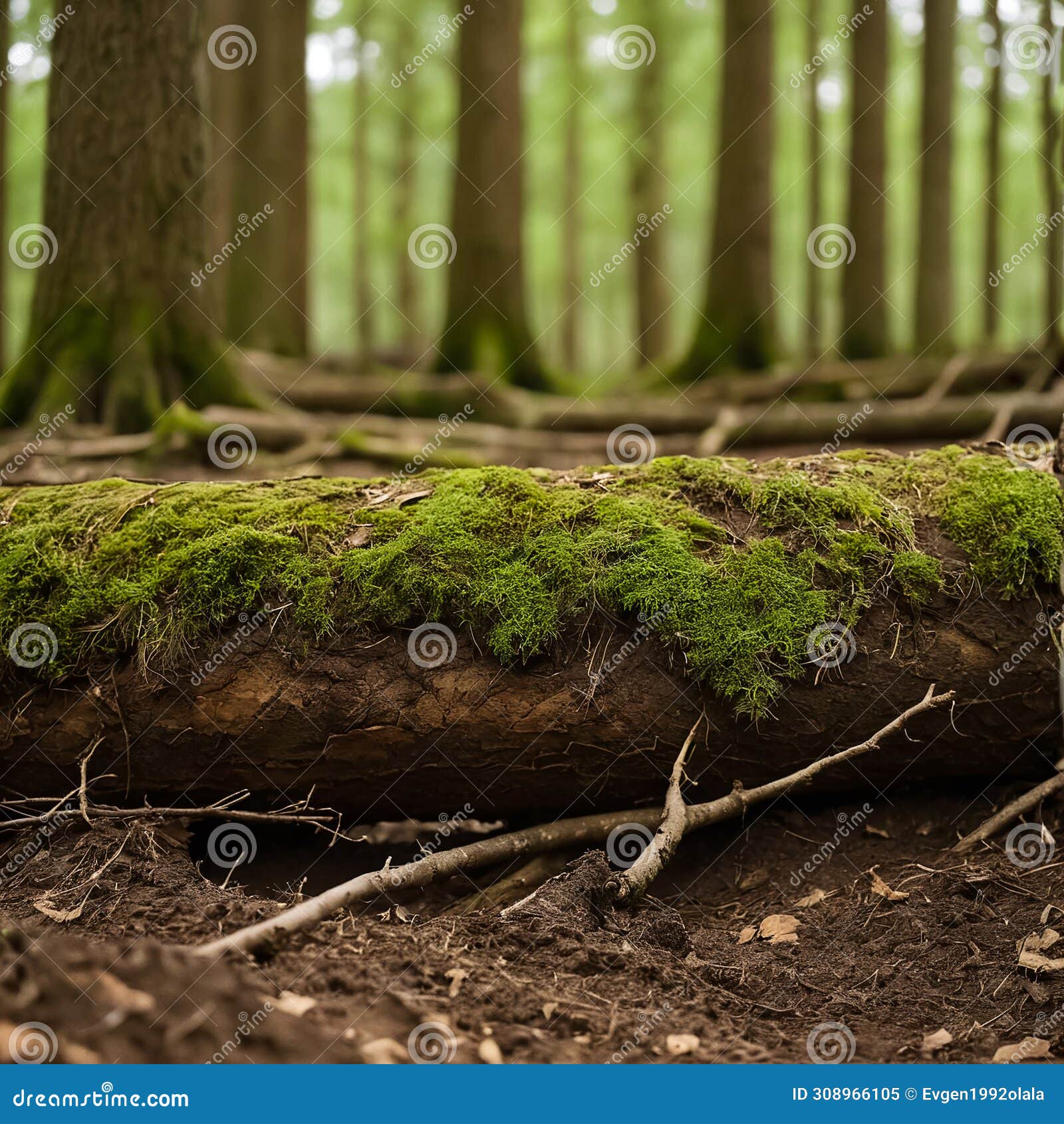 Roots of an Old Tree Covered with Moss. Root System Stock Illustration ...