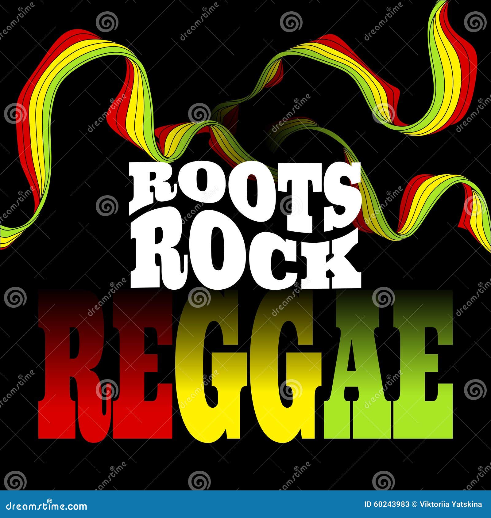Roots Rock Reggae Music Design. Vector Stock Vector - Illustration of ...