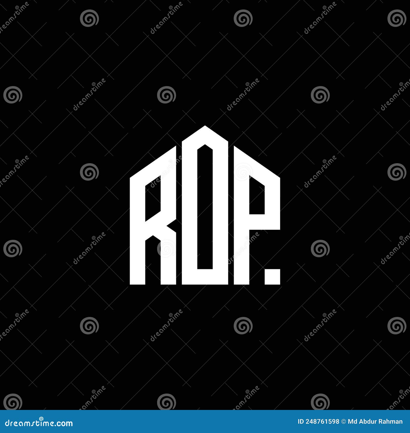 ROP Letter Logo Design on BLACK Background. ROP Creative Initials ...