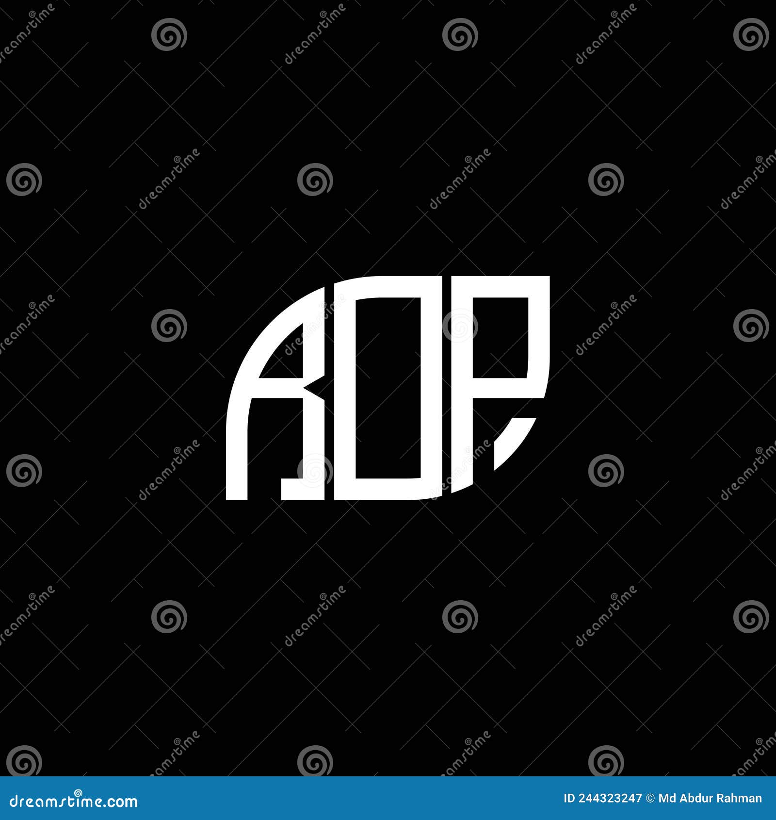 ROP Letter Logo Design on Black Background. ROP Creative Initials ...