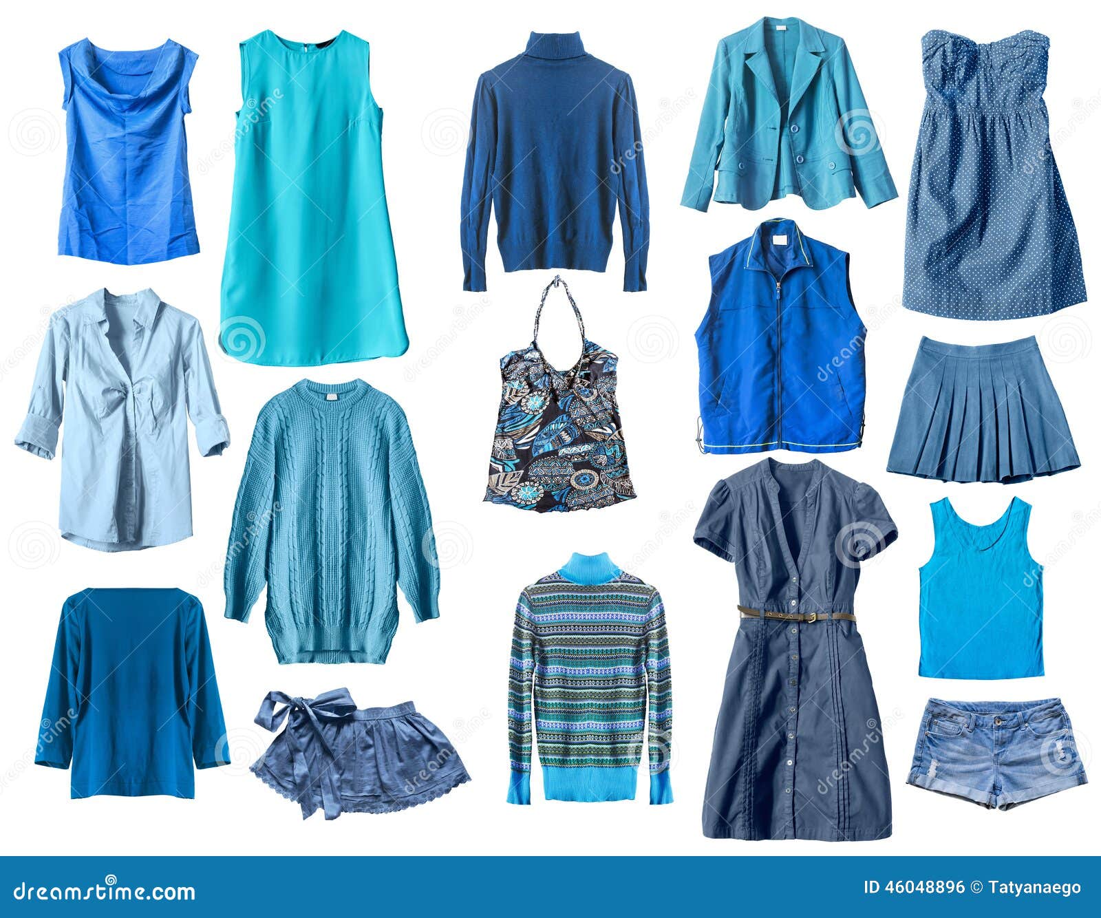Ropa azul foto de archivo. Imagen de conjunto, fashionable - 46048896
