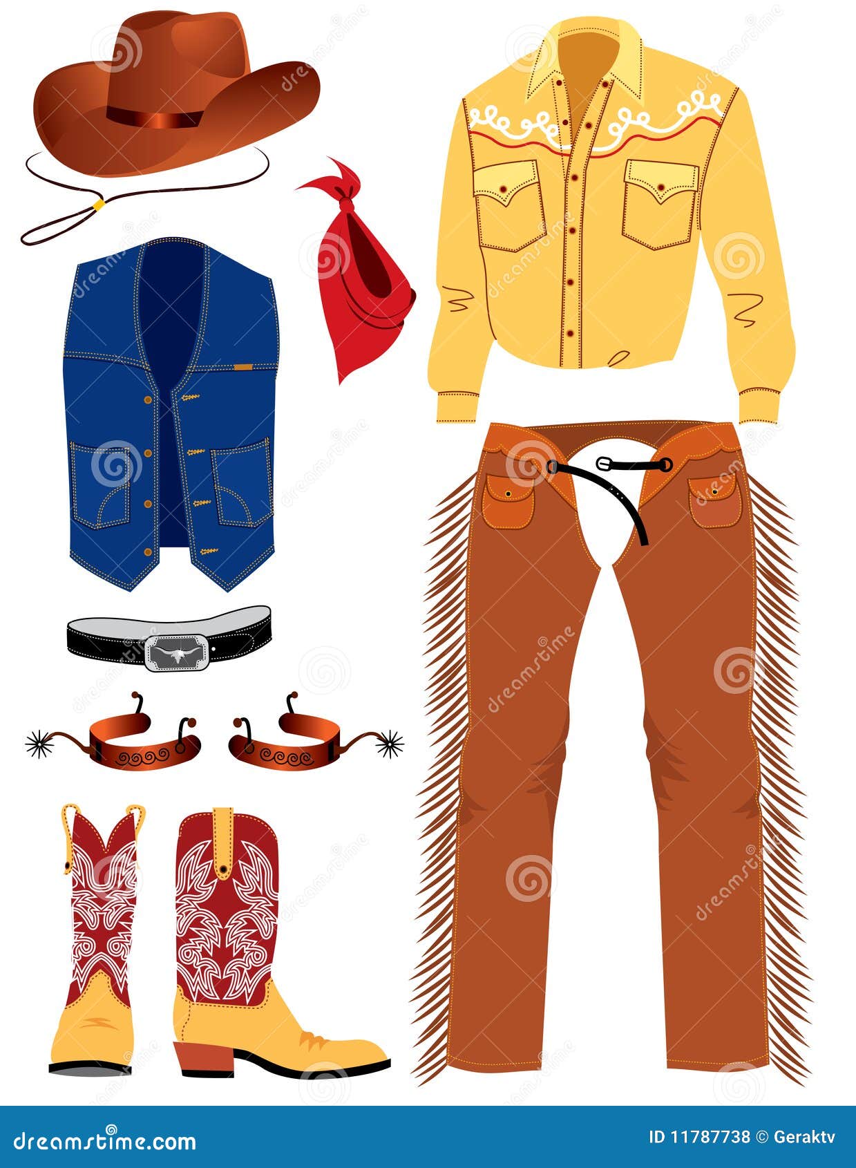 Ropa del vaquero ilustración del vector. Ilustración de oeste - 11787738