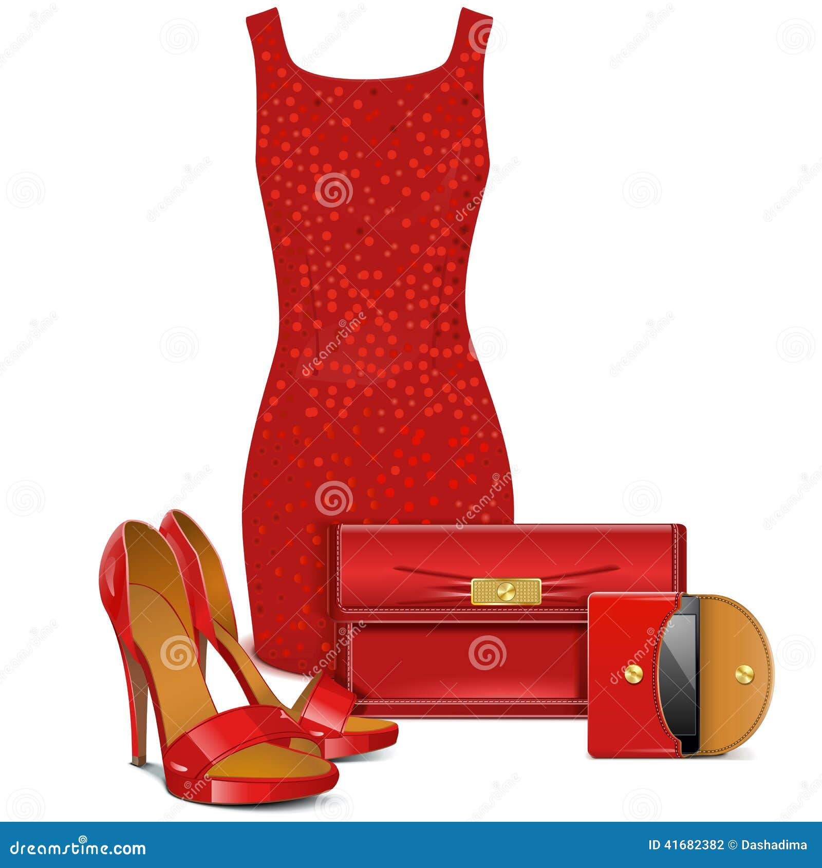 Ropa Femenina Roja Del Vector Ilustración del Vector - Ilustración de ...