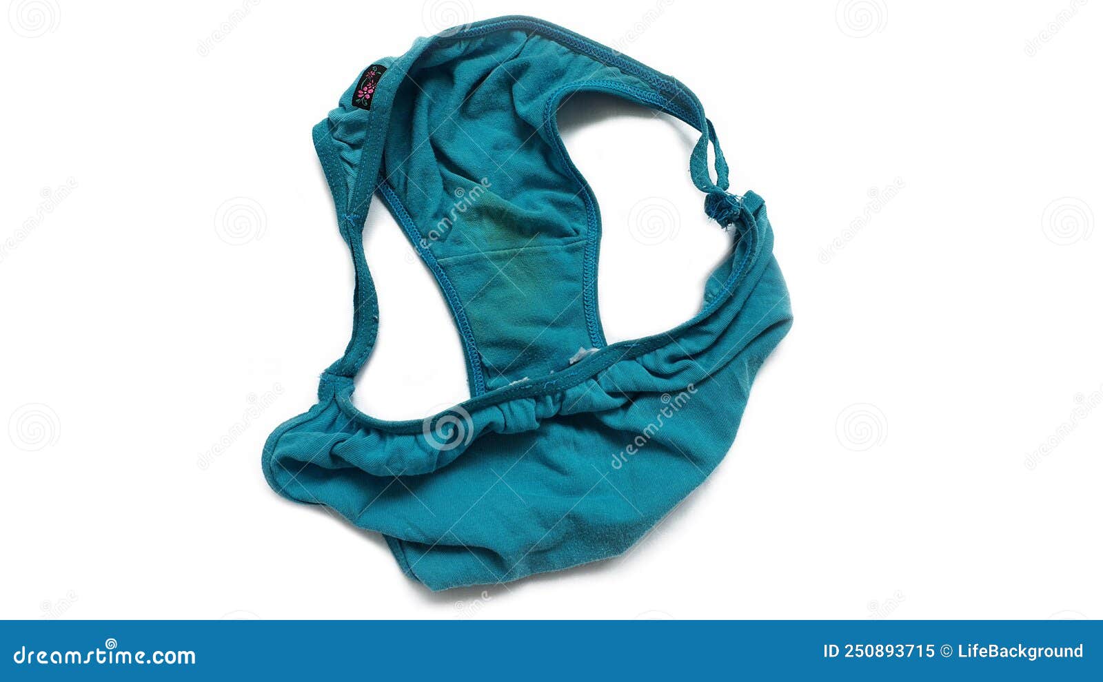 Ropa Interior De Ropa De Mujer Sucia Desgastada Azul Imagen De Archivo